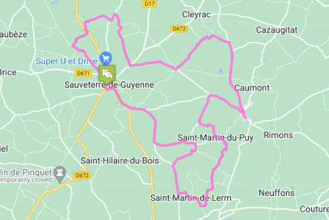 Sauveterre-de-Guyenne - Lovely loop bike route - Freewheeling France
